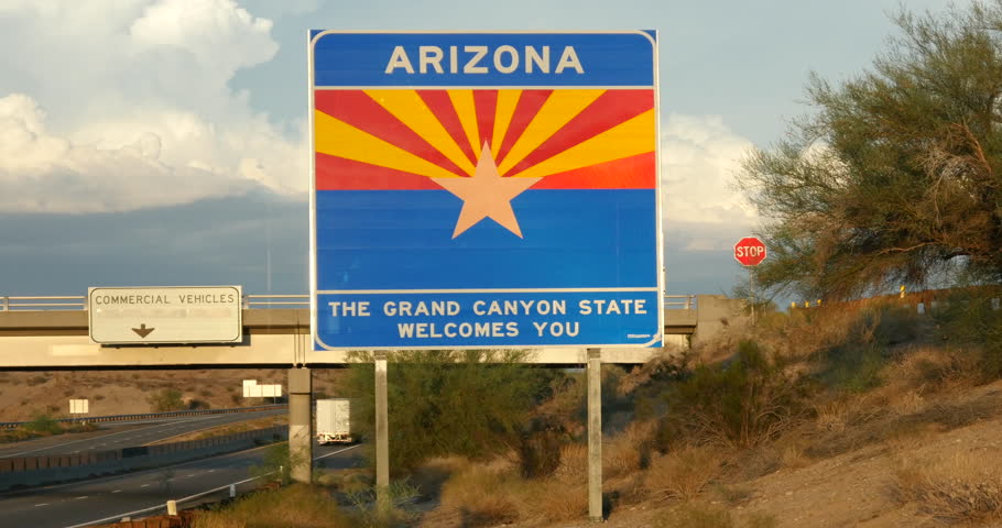 Arizona State Line Sign Stock Video Footage - 4K and HD Video Clips ...