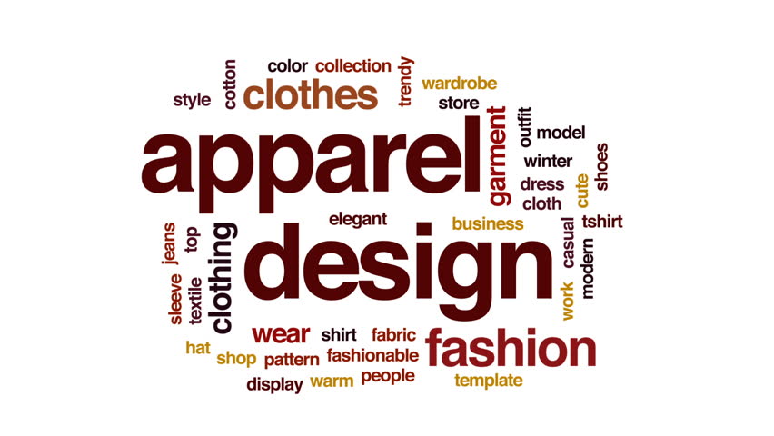 Apparel Design Animated Word Cloud, Text Design Animation. Stock ...