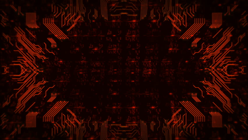 Red Hi-tech Circuit Board Background. Stock Footage Video (100% Royalty ...