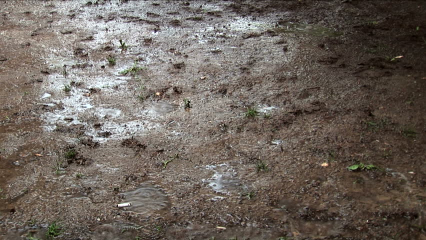 Stock Video Clip of Mud and raining - focus on the | Shutterstock