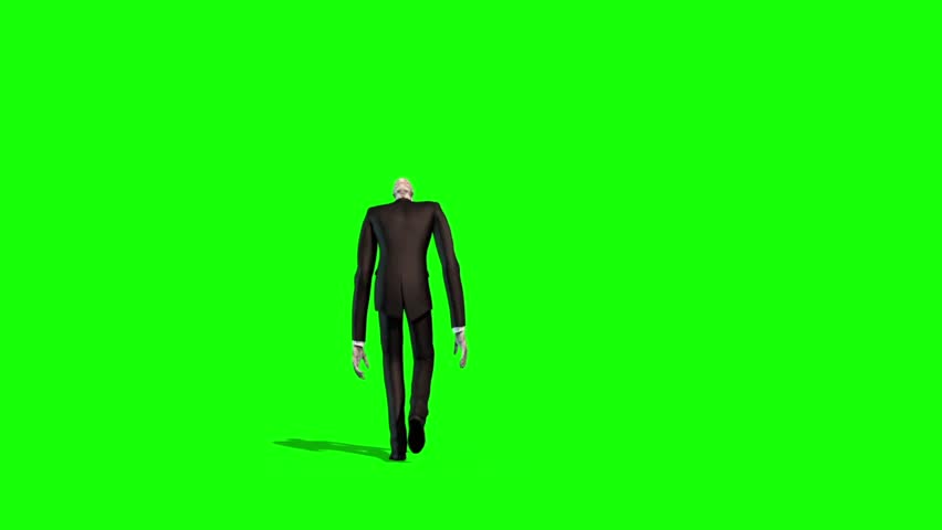 Slenderman Walks Back Green Screen Stock Footage Video (100% Royalty ...
