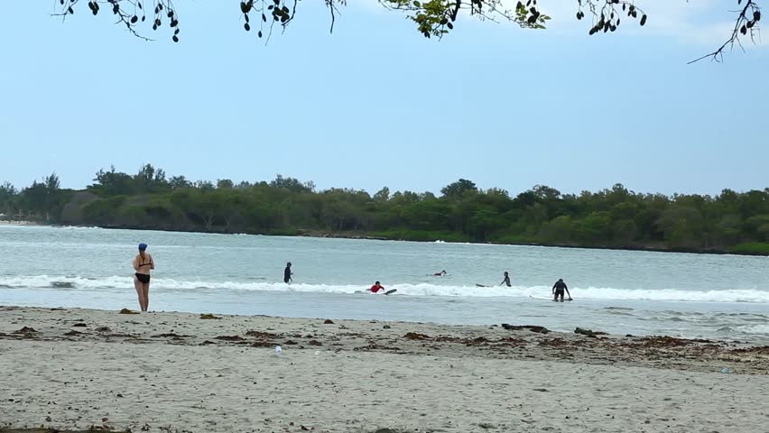 Nice View Of Mauritius Island - Tamarin Surf Beach Stock Footage Video ...