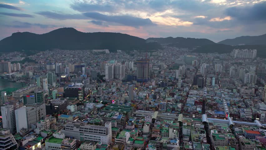 Stock Video Clip of Busan, South Korea-01 July, 2017: 4K Aerial ...