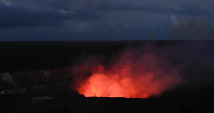 Night Lava Glow Kilauea Volcano Stock Footage Video (100% Royalty-free ...
