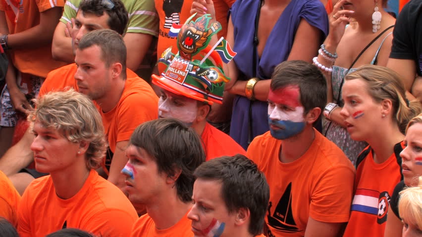 GRONINGEN, HOLLAND - JULY 11: Dutch Soccer Fans Supporting Their Team ...