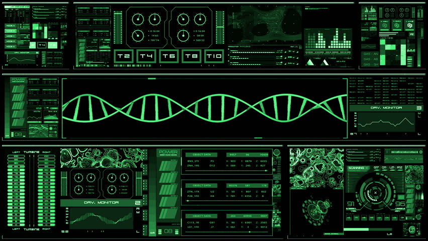 Futuristic Digital Interface Screen / Streaming And Flashing Computer ...
