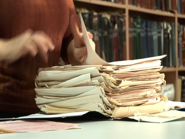 Stacks Of Old Papers, Old Office Documents, Old Paper Work. Stockvideos ...