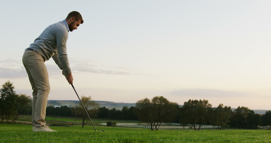 Handsome Caucasian Golf Player Getting Stock Footage Video (100% ...