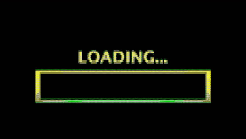 Clean Retro Style Loading Text With Progress Bar, With Color Hue (shift ...