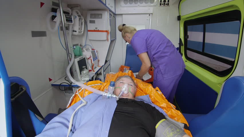 Emergency Medical Service. Paramedic Caring Stock Footage Video (100% ...