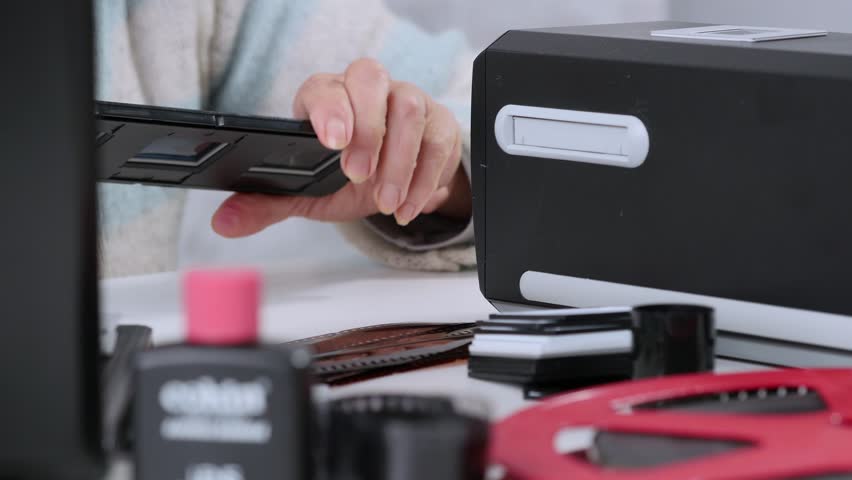 Stock video of scan slides to transform into digital | 33483058 ...