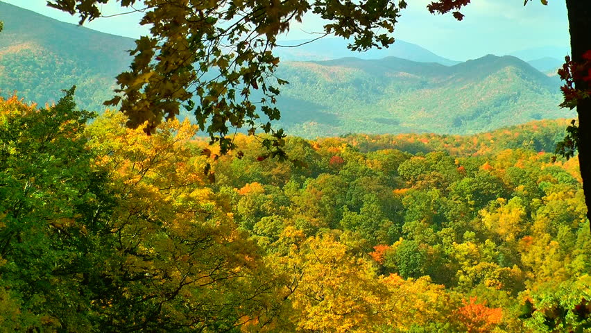 A Beautiful Autumn Scene In The Mountains Of Tennessee Stock Footage ...