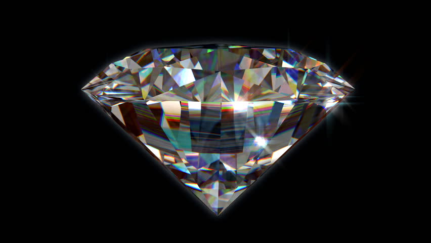 Beautiful Diamond Close-Up With Matte In Looped Animation. HD 1080 ...