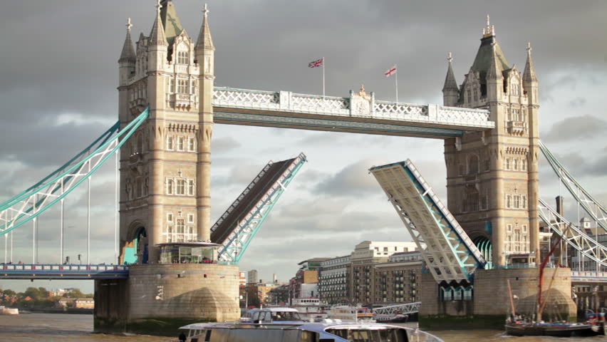 Boat Passes Through Tower Bridge Stock Footage Video (100% Royalty-free ...