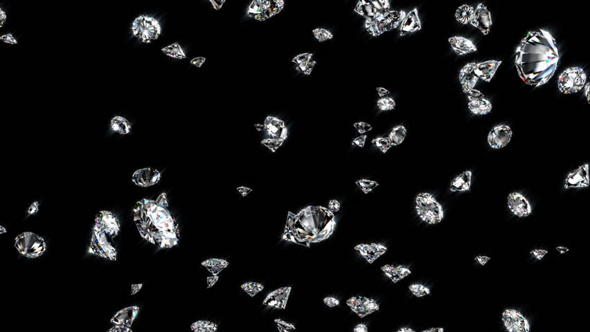 Gorgeous Diamonds Falling Down. 3D Stock Footage Video 5293484 ...