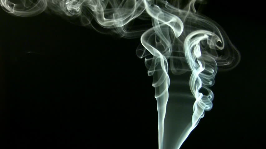 Trail Of Smoke Coming Up From The Right Side Of The Screen, On A Black ...