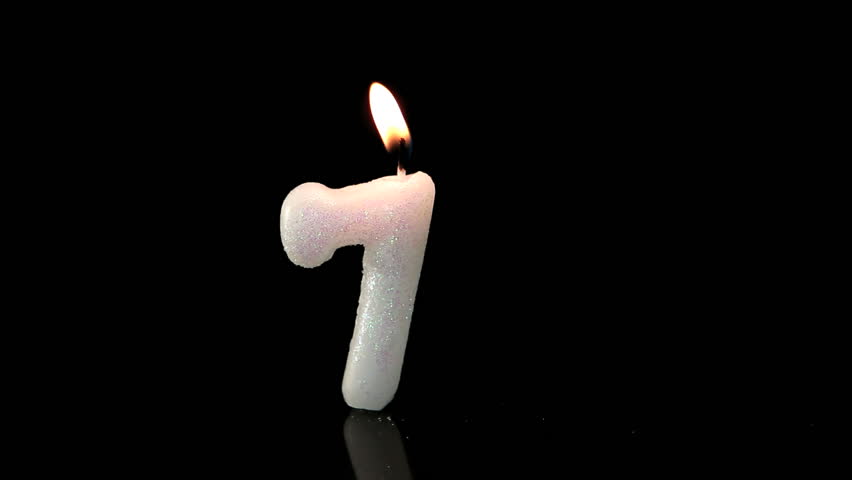 Seventh Birthday Candle On Black Stock Footage Video (100% Royalty-free ...