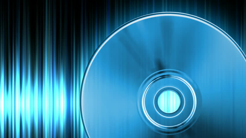 Rotating Blue CD Over Audio Waveform (seamless Loop) Stock Footage ...
