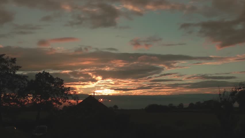 Colorful Sunset with Fast Moving Stock Footage Video (100% Royalty-free ...