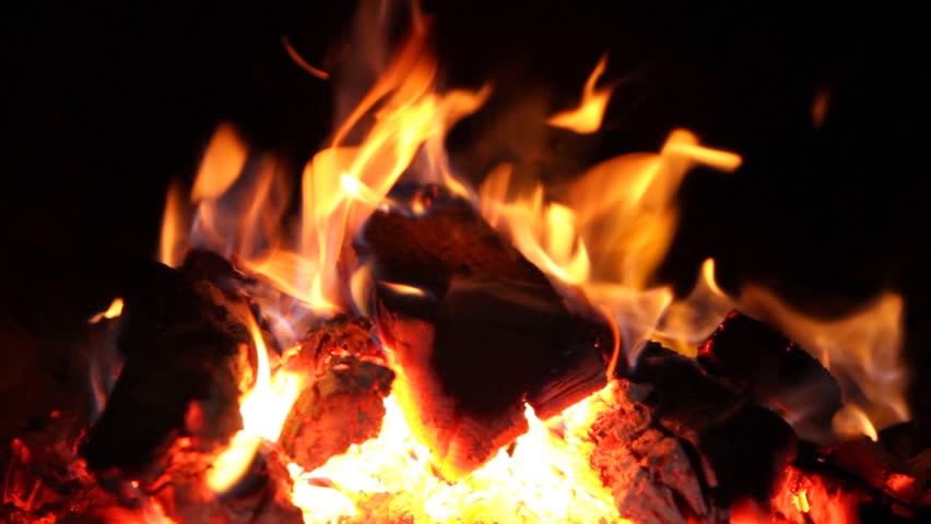 Calm Fire Background (full Hd ,slow Motion, Seamless Loop) Stock ...