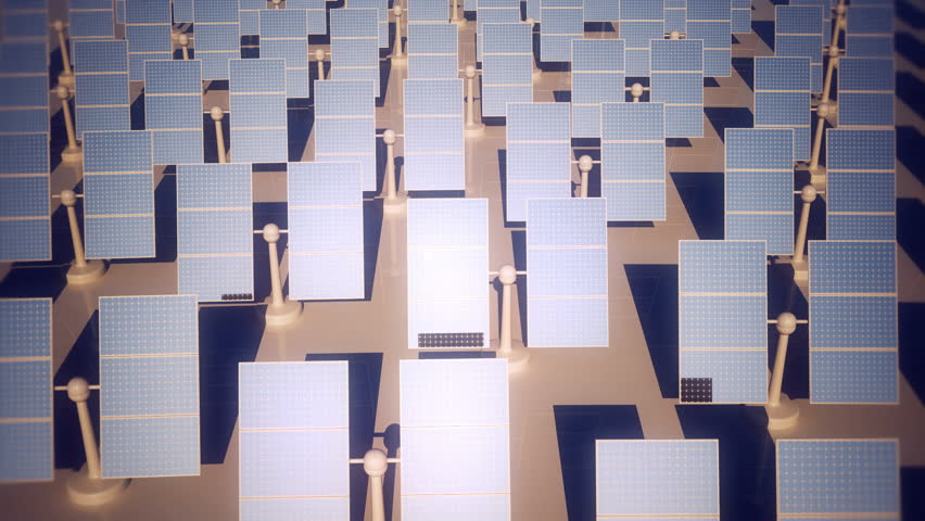 Stock video of animation of sunny solar panels in | 3635318 | Shutterstock