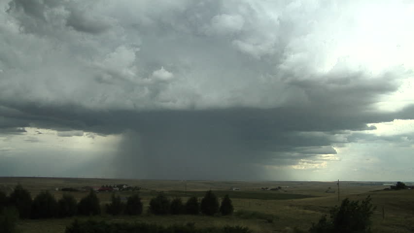 Stock video of downburst on the plains. mature thundershower | 3640478 ...
