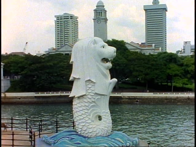 Singapore Merlion Close up Stock Footage Video (100% Royalty-free ...