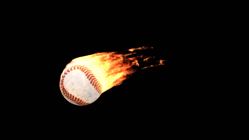 Burning Baseball Ball Isolated On Stock Footage Video (100% Royalty ...