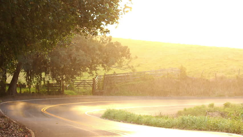 rainy country road in evening 스톡 비디오 | 3828548 | Shutterstock