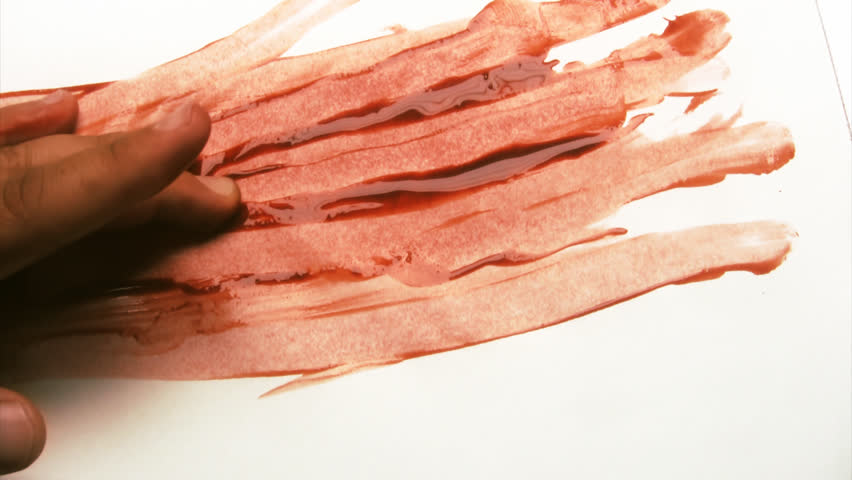 Bloody Hand Smears White Surface Stock Footage Video (100% Royalty-free ...