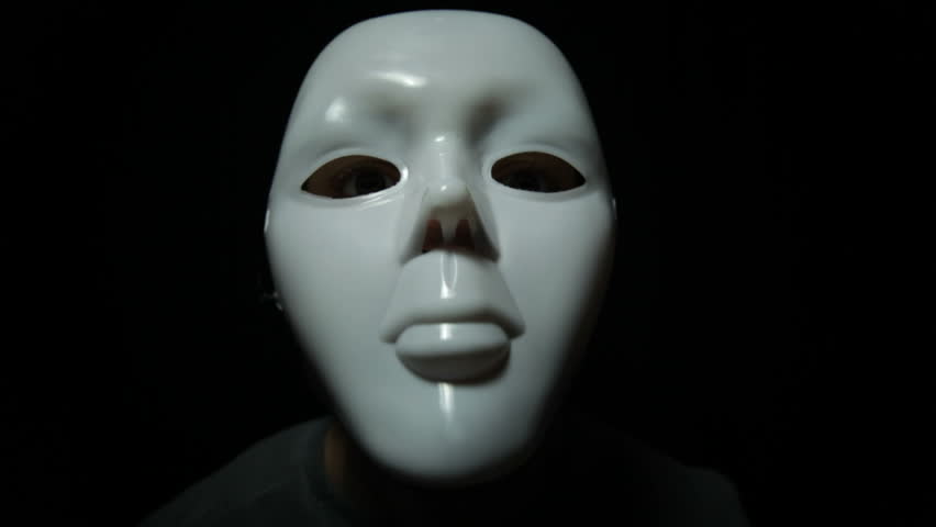 Horror Masked Man Over Dark Background Stock Footage Video 3911981 ...