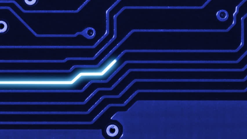 Data Information Flow Background - Closeup Of Motherboard Lines And ...