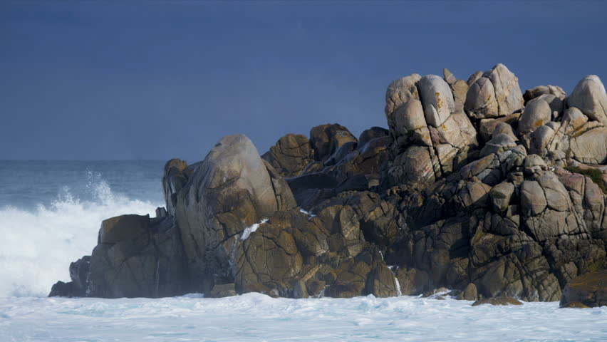 Rocky Shoreline In The West Coast Of USA Stock Footage Video 1753781 ...