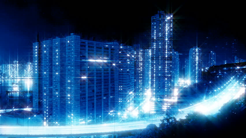 Looping Future City Abstract Background Stock Footage Video (100% ...