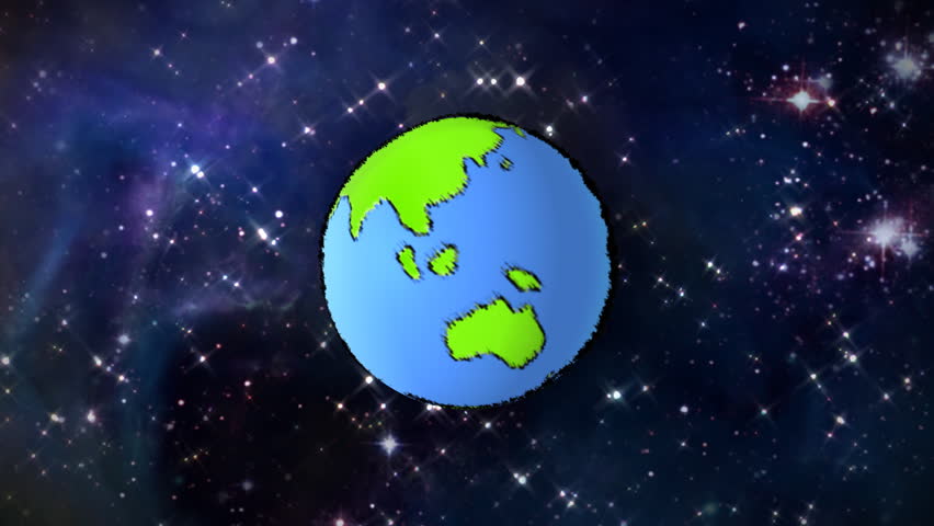 Cartoon Earth Zoom-In Animation. HD Loop-able Séquences vidéo libres de ...