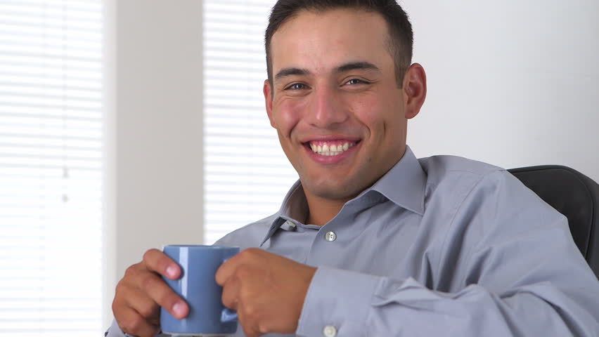 Stock video of latino business man laughing and smiling | 4377878 ...