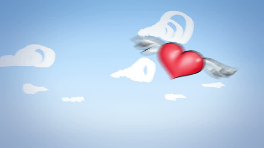 Stock video of cartoons flying heart. 2d animation, ridiculous ...