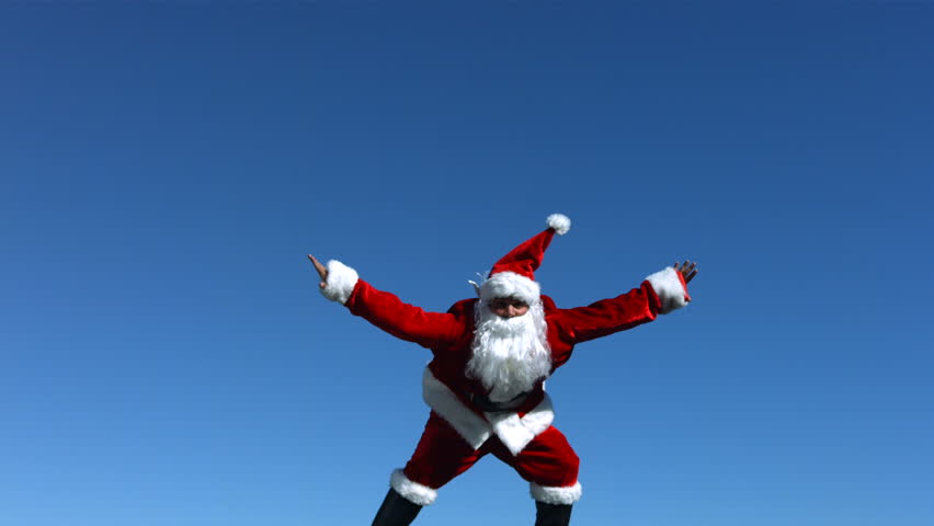 Santa Claus Jumps Into the Stock Footage Video (100% Royalty-free ...