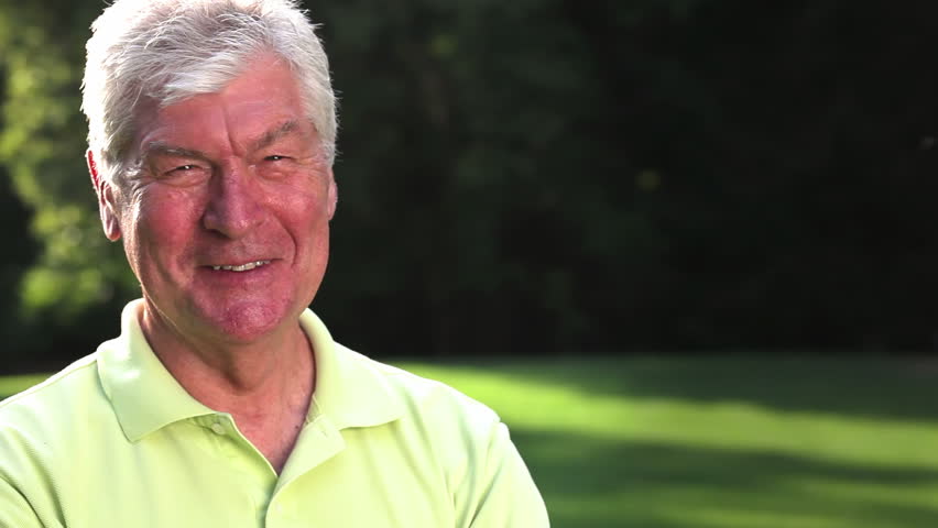 Profile Of Baby Boomer Man Smiling. Medium Shot. Stock Footage Video ...