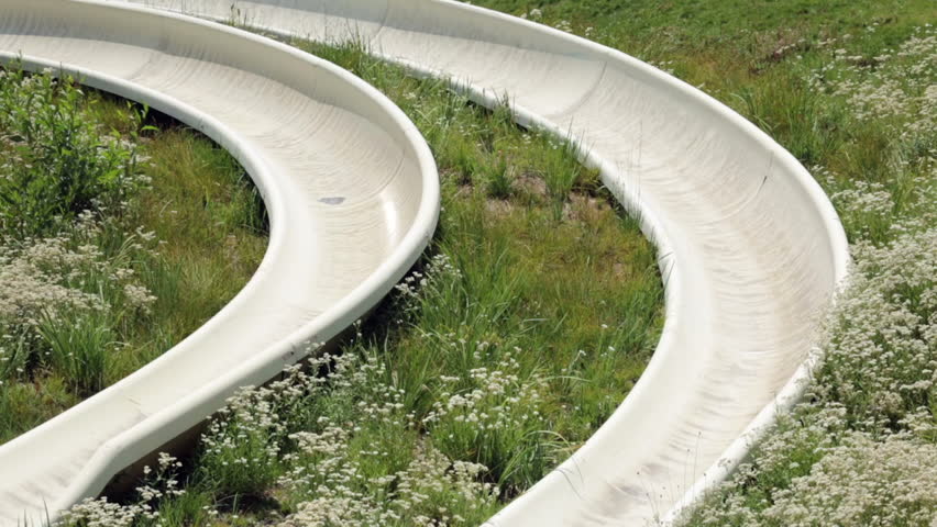 Alpine Sled Slide Through Mountain Stock Footage Video (100% Royalty ...