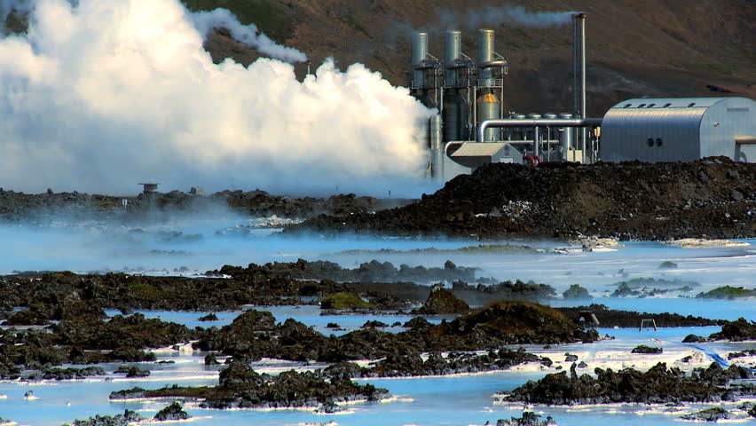 Geologist Studying The Ground By Water Heated By Geothermal Hot Springs ...