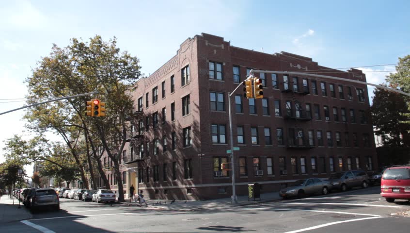 Typical Queens Apartment Building In Astoria Fall 2013 Stock Footage ...