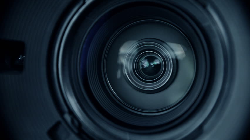 Camera Zoom. Closeup Shot Of Professional Video Camera, With Its Lens ...