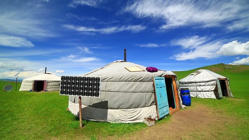 Stock video of mongolian ger camps with solar power, | 5065658 ...