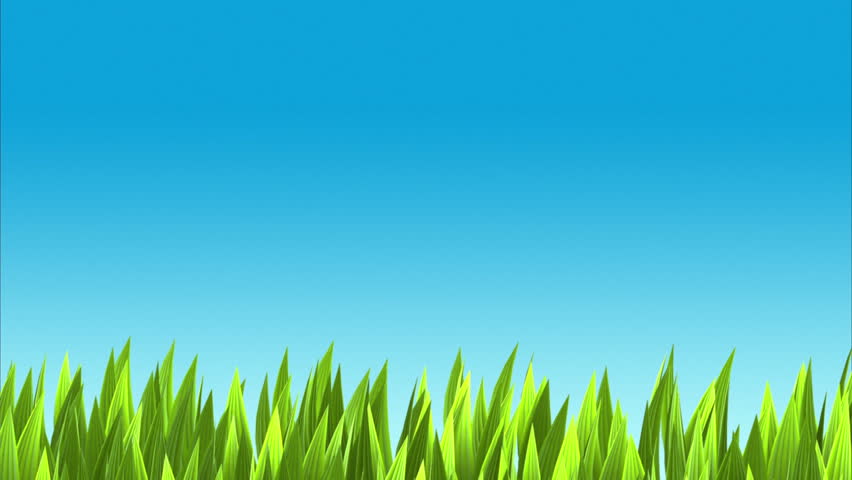 Grass And Blue Sky. Loop-ready Clip Of Grass Weaving Under A Light ...