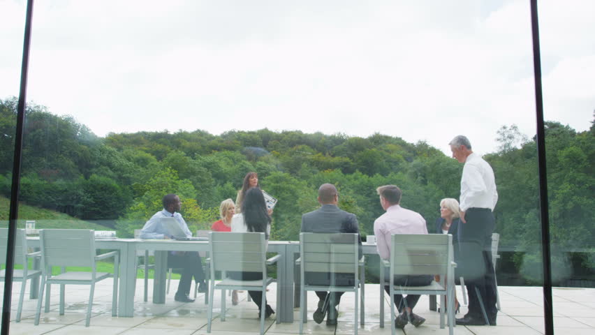 Business Team in Outdoor Meeting Stock Footage Video (100% Royalty-free ...