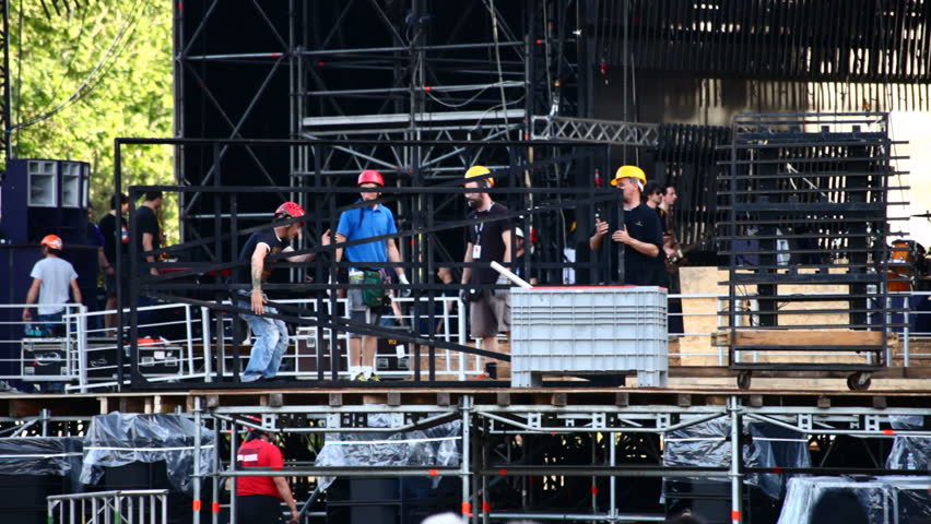 ROME - MAY 1, 2013: Skilled Workers On Stage Concert (stage ...