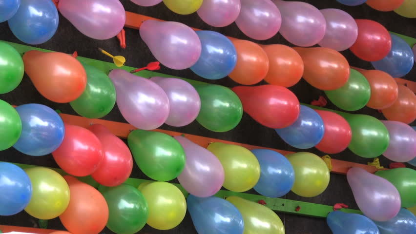 Balloons Being Popped at an Stock Footage Video (100% Royalty-free ...