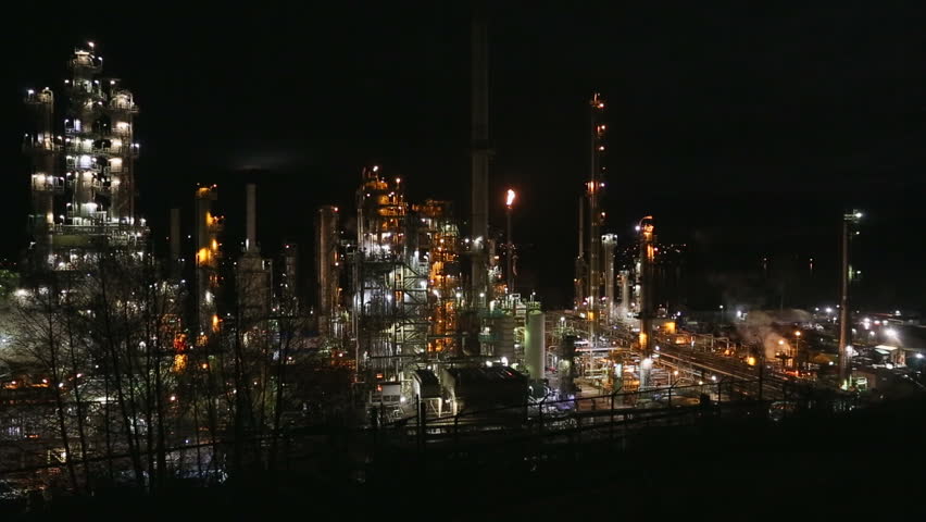Oil Refinery Night. Stock Footage Video (100% Royalty-free) 5439668 ...
