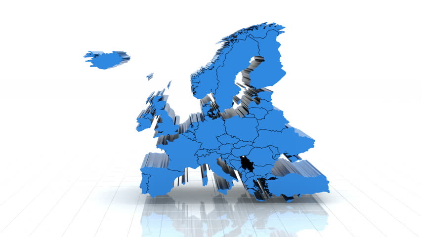 Stock Video Clip of 3d animation of Europe map formed by | Shutterstock